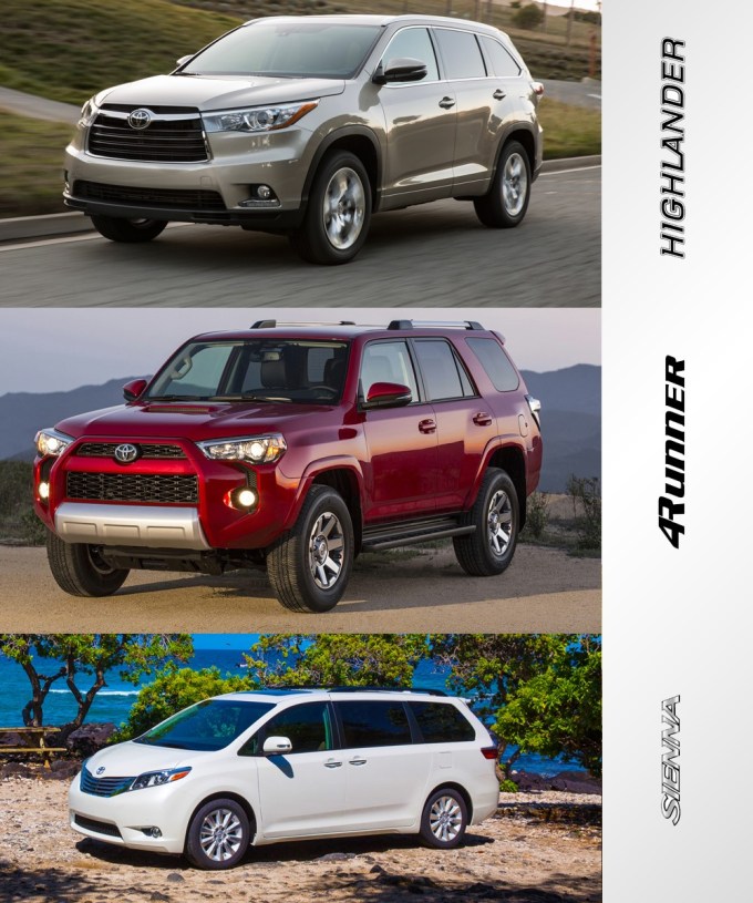 Toyota Family Vehicles Comparison: Highlander vs. 4Runner vs. Sienna ...